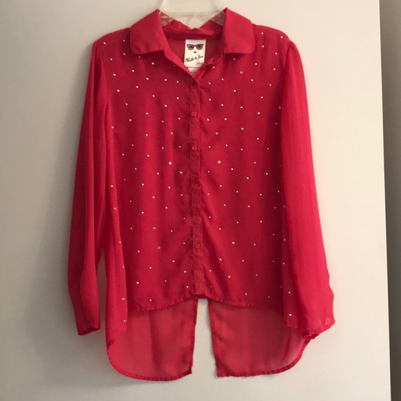 Belle Du Jour | Shirts & Tops | Girls Pink Button Down Blouse Large ...